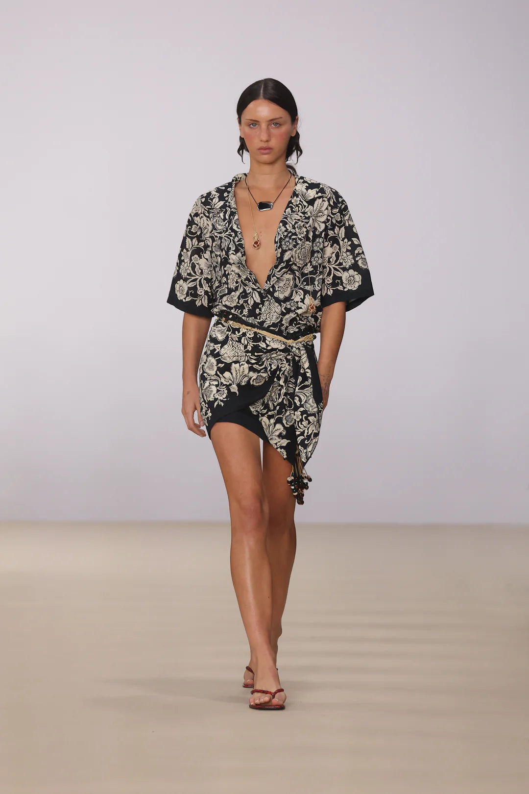 Aluna Mini Skirt - Noir Bloom | Hansen & Gretel | Herman Store