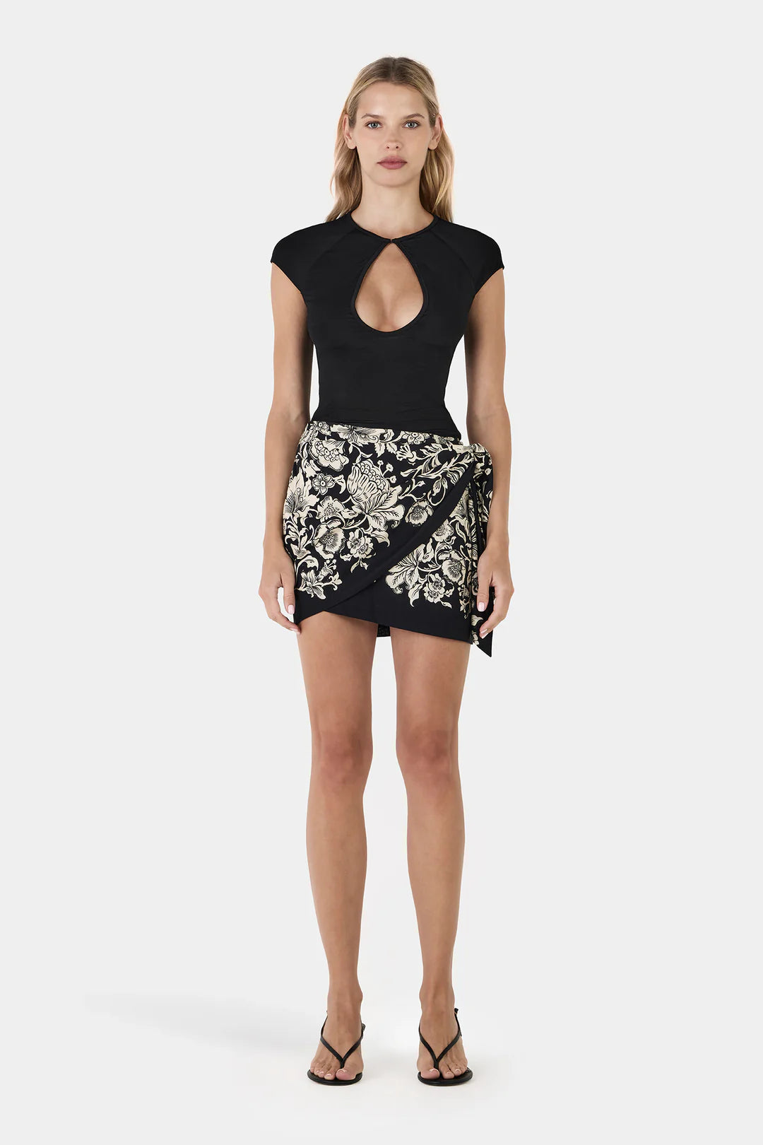 Aluna Mini Skirt - Noir Bloom | Hansen & Gretel | Herman Store