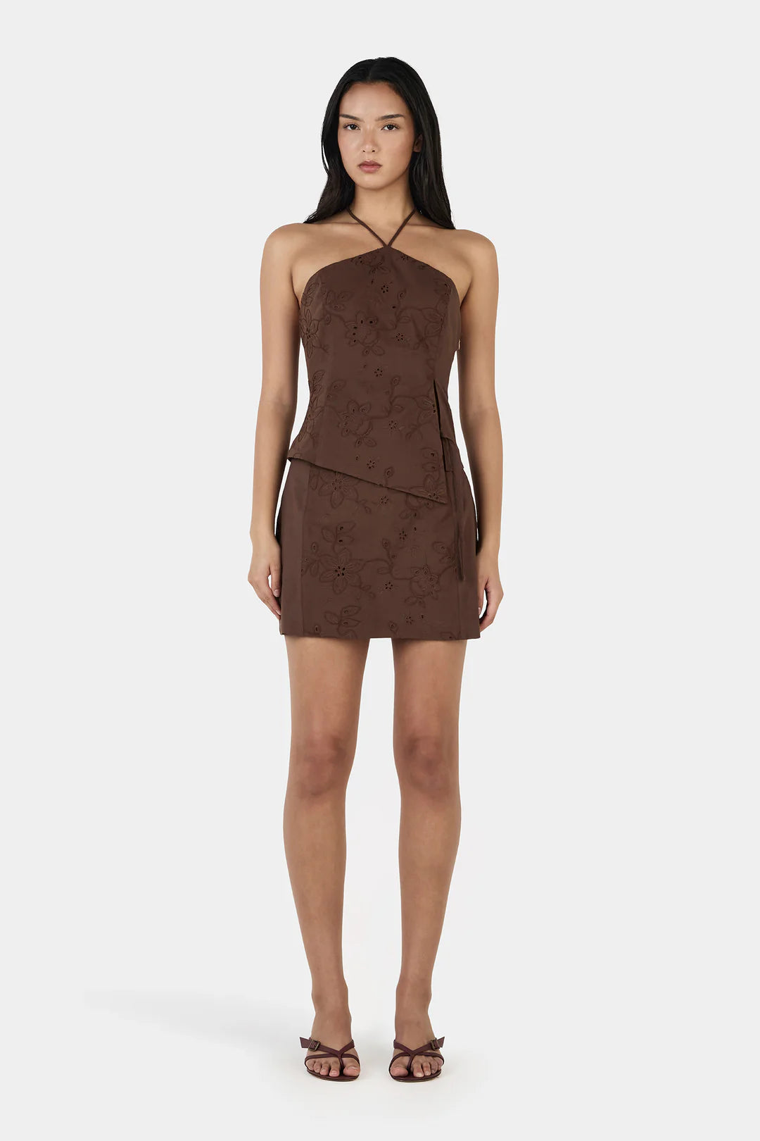 Anousha Halter Top - Chocolate Anglaise | Ownley | Herman Store