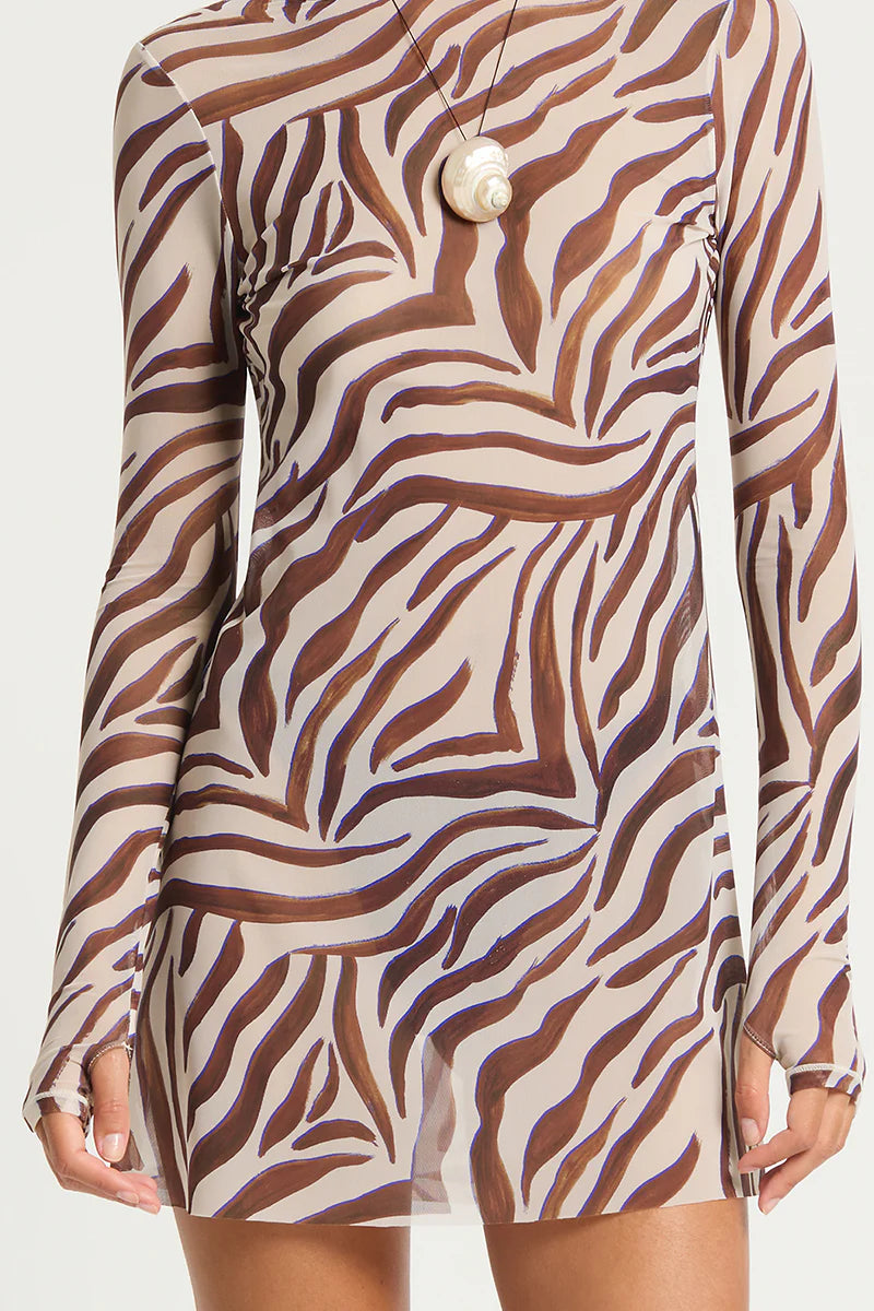 Gisele 2.0 Mini Dress - Zebra Mesh | Bond Eye Swim | Herman Store
